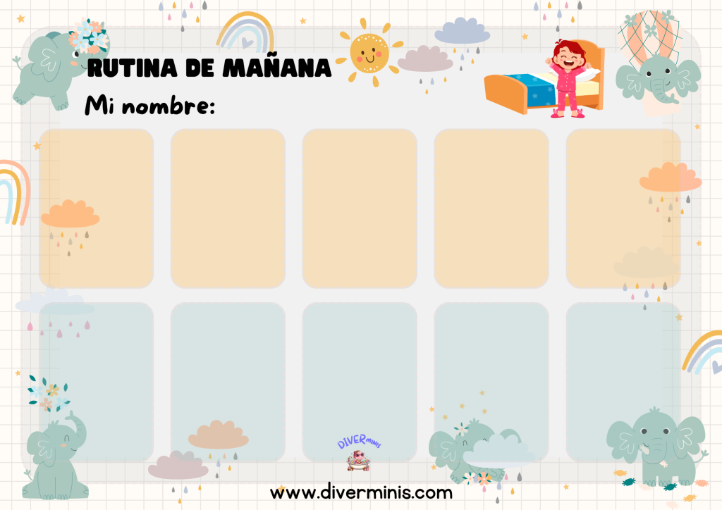 Plantilla rutinas niña recurso descagable – Diverminis